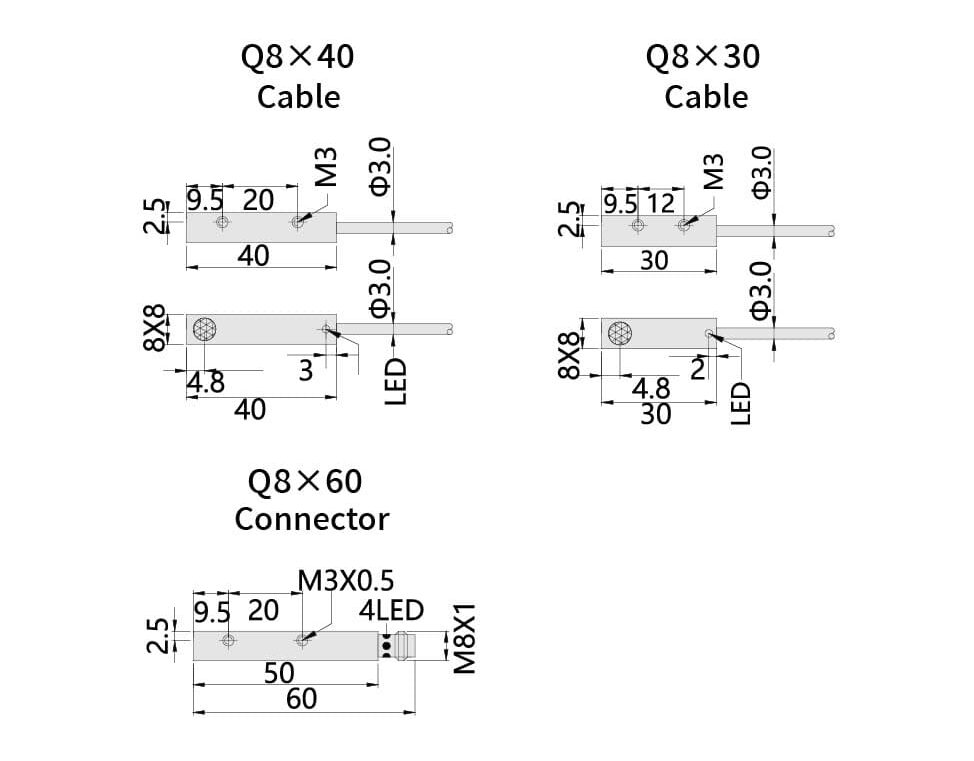Inductive Proximity Sensor Cube 2/3mm DC 3 Wire | Bedook