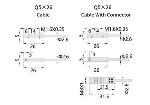 Inductive Proximity Sensor Cubic 0.8/1.2mm DC 3 Wire | Bedook