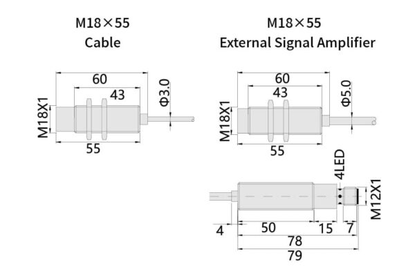Inductive Proximity Sensor High temperature M18 8mm | Bedook
