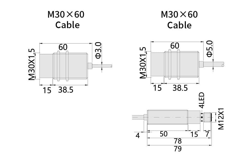 Inductive Proximity Sensor High temperature M30 15mm | Bedook