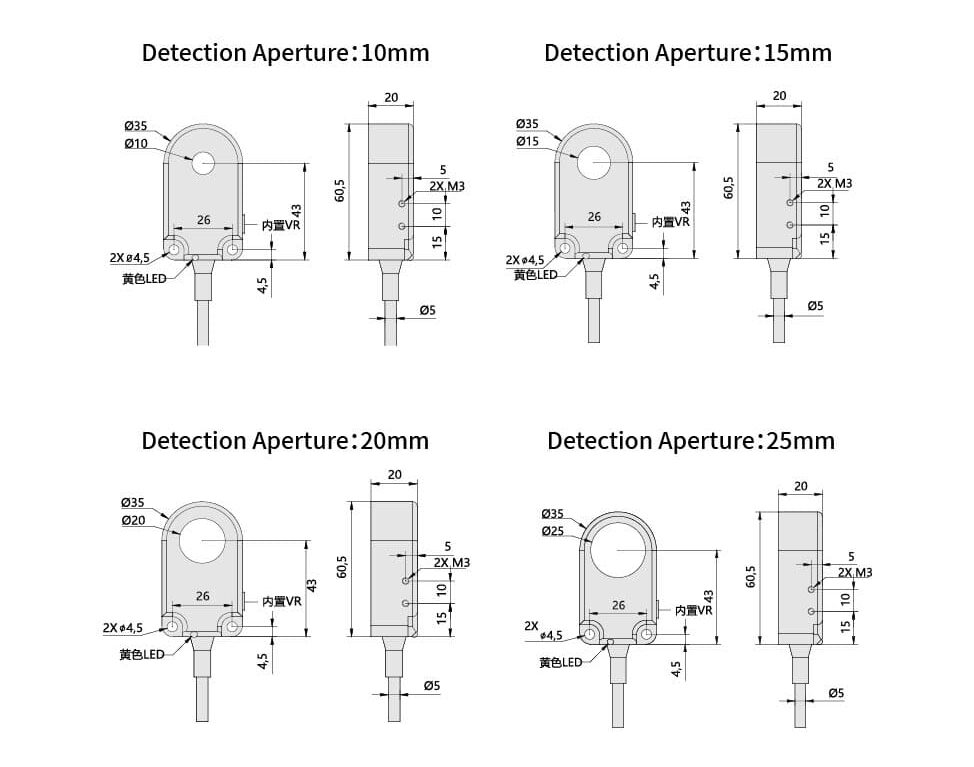 Inductive Proximity Sensor Ring 10/15/20/25mm | Bedook