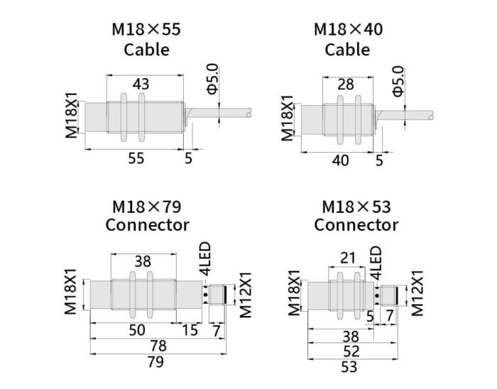Inductive Proximity Sensor Wide Temperature M18 16mm | Bedook