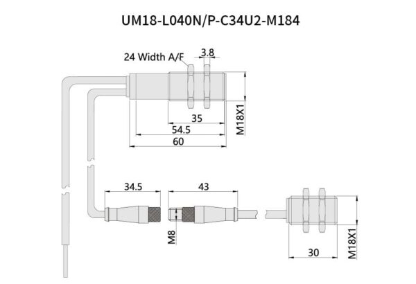 Ultrasonic Double Sheet Sensor UM18 40mm | Bedook