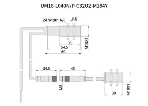 Ultrasonic Double Sheet Sensor UM18 60mm | Bedook