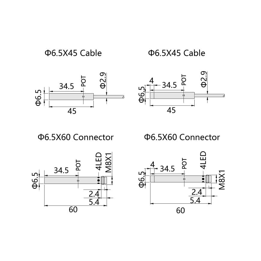 Capacitive proximity sensor φ6.5 DC 3 Wire | Bedook®