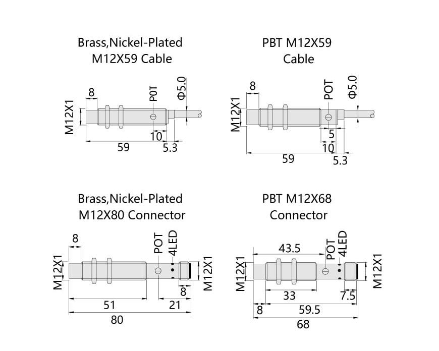 Capacitive proximity sensor M12 DC 3 Wire | Bedook®